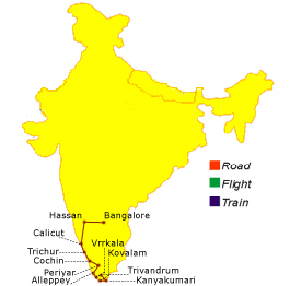 package tours in south India, tour travel packages of south india